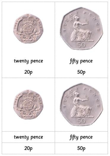 Montessori 3- Part Money Coin Cards – The Learning Ark