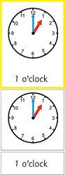 Montessori Telling The Time Clock Cards Set 1 – The Learning Ark
